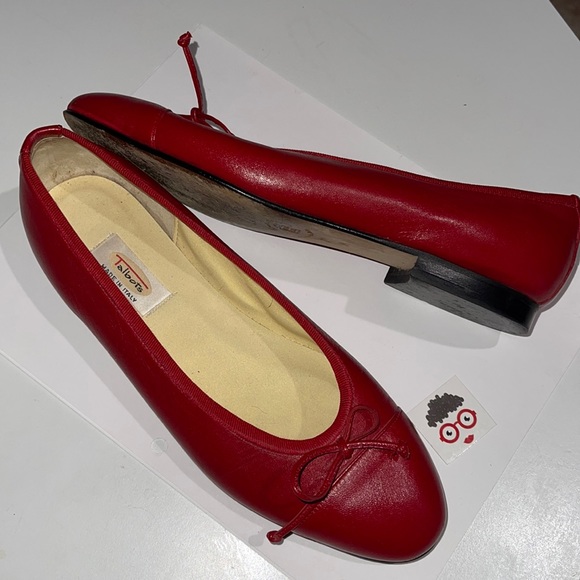 Talbots | Shoes | Talbots Brand Italy Red Leather Flats W Bow | Poshmark